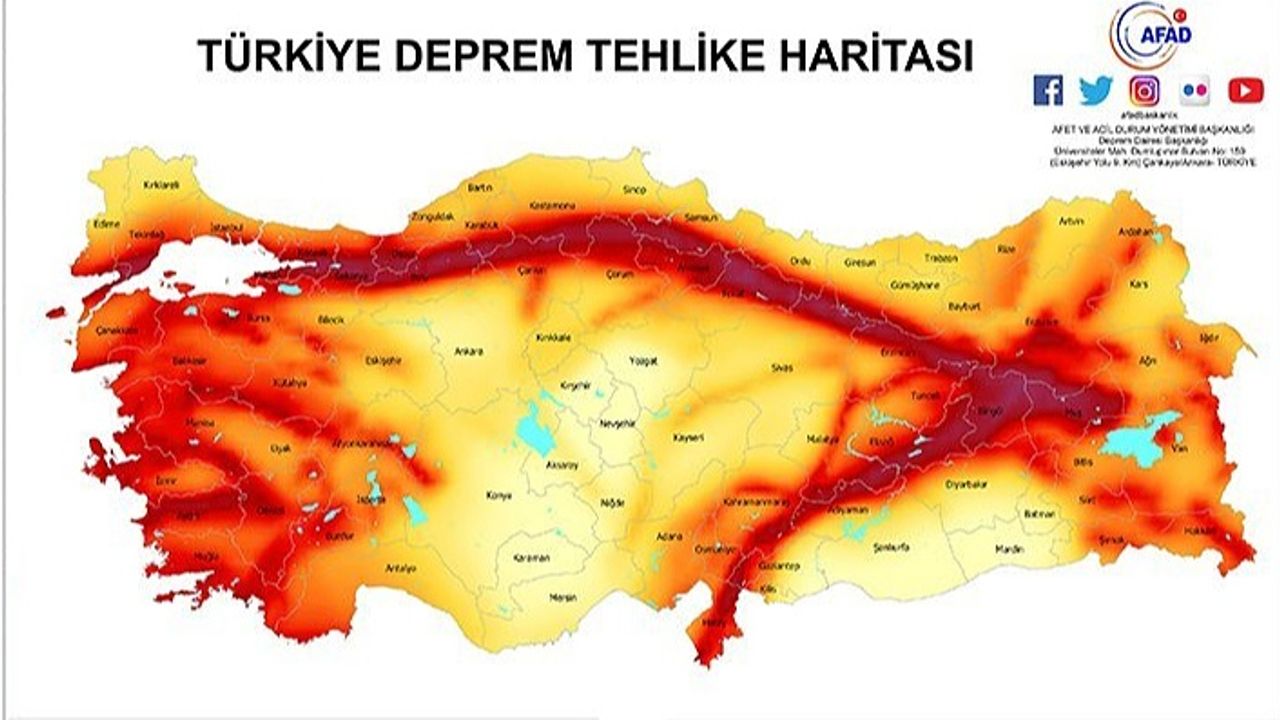 Türkiye’de deprem tehlike haritası! - yenimetropol.com